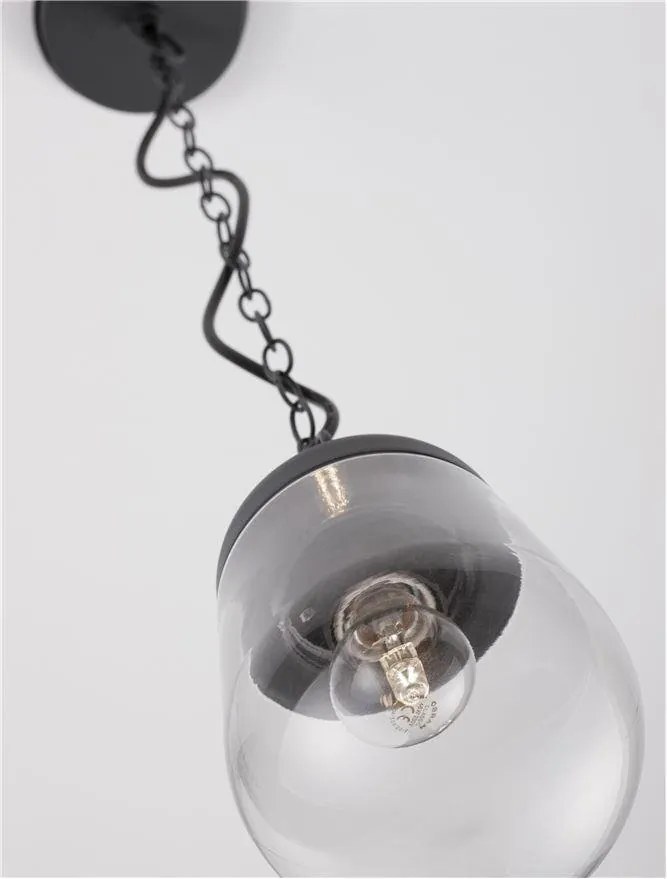 NV 9060197 Venkovní závěsné svítidlo OMIKA tmavě šedý hliník a čiré sklo E27 1x12W 110-240V bez žárovky IP54 - NOVA LUCE