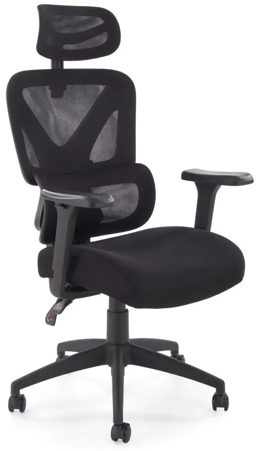 Kancelářská ergonomická židle ASTRAL — síť / látka, černá
