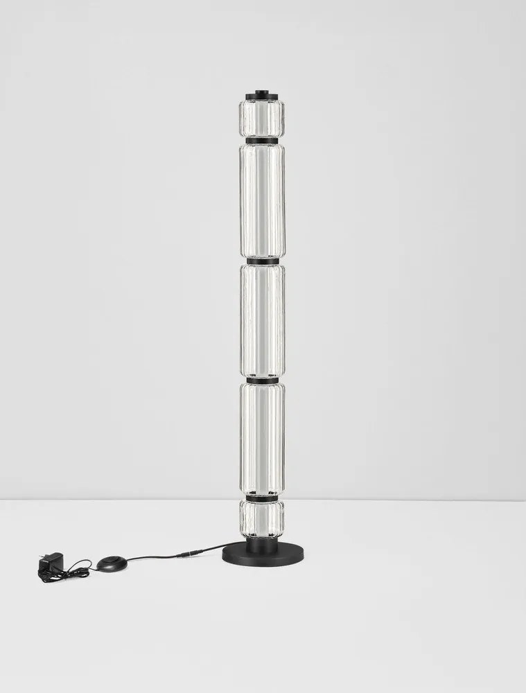 Matně černá skleněná LED stojací lampa (výška 123 cm) Liesa – Nova Luce