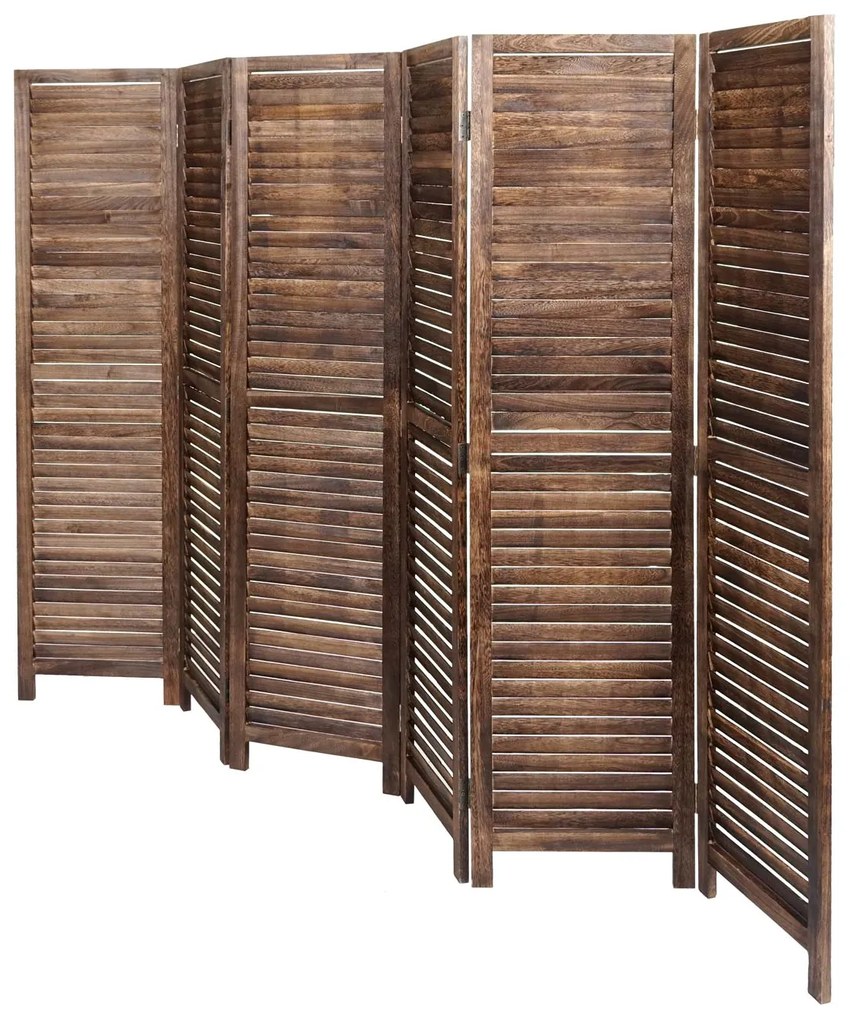 Paraván Shabby vintage C30 - 170 x 243 cm - Hnědá