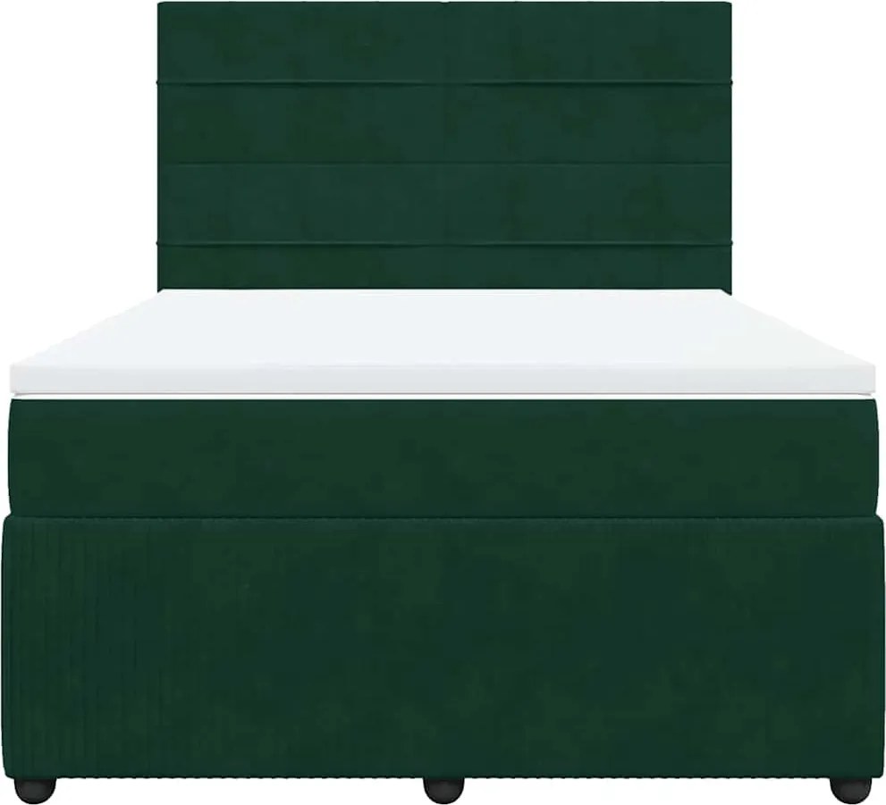 Box spring postel s matrací tmavě zelená 160x200 cm samet 3292385