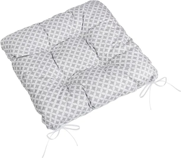 Bellatex Sedák Adéla prošívaný 40x40 cm Kosočtverec Šedá,Bílá