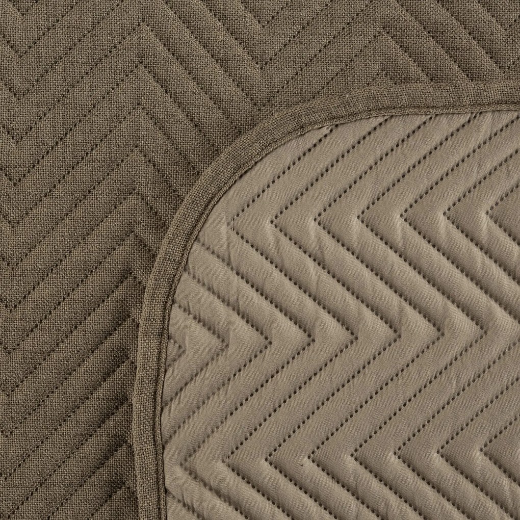 PŘEHOZ NA POSTEL LEN3 220X240 CM TMAVĚBÉŽOVÝ