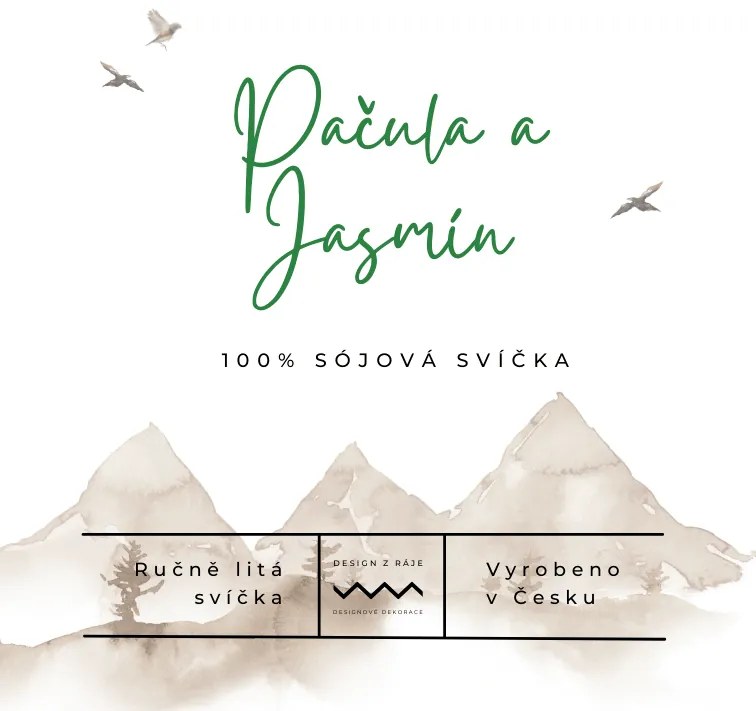 Pačula a jasmín, sójová svíčka 180g (M)