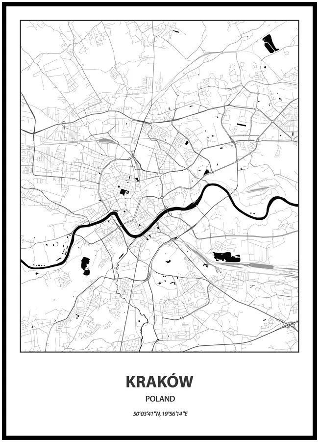 Plakát Mapa města (více variant měst) Rozměr plakátu: A4 (21 x 29,7 cm), Město: Dublin