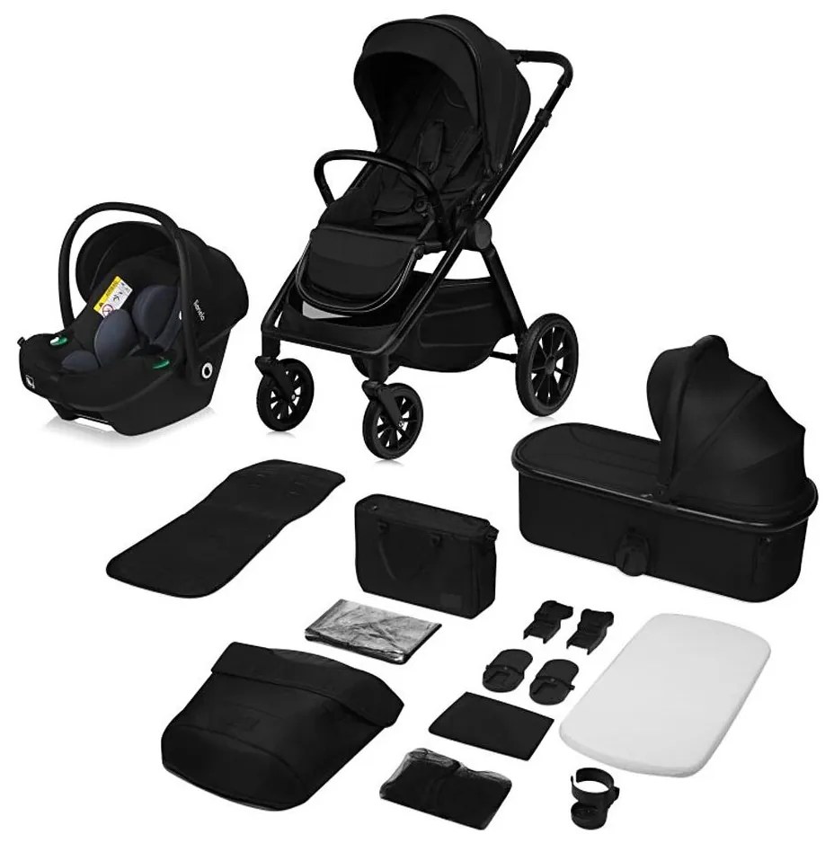 Lionelo - Kombinovaný kočárek 3v1 LAYLA Black Onyx 5903771709620