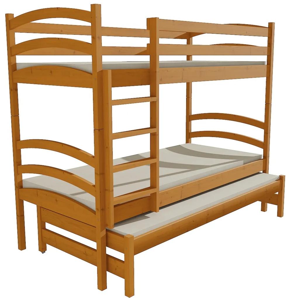 Patrová postel s výsuvnou přistýlkou PPV 011 90 x 190 cm - OLŠE