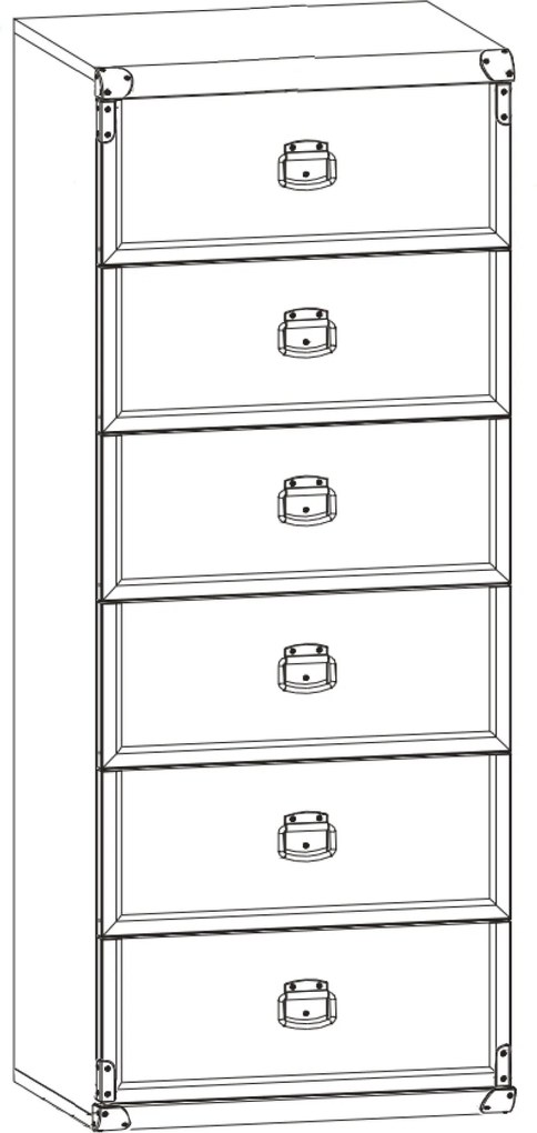 Sconto Komoda INDIANA bílá/dekor borovice bílá