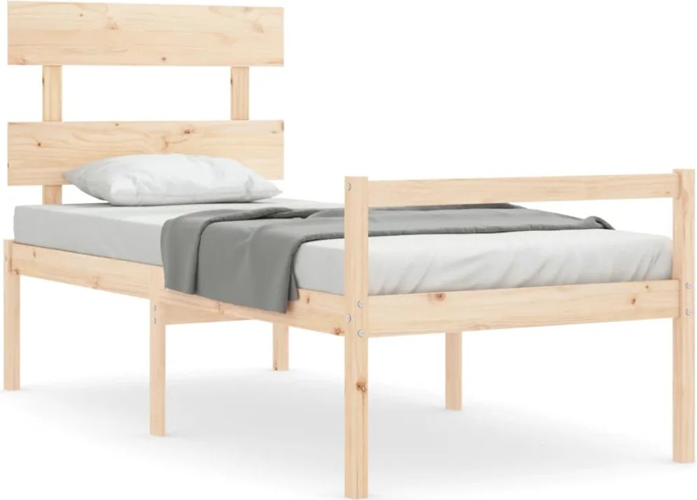 vidaXL Postel s čelem pro seniory 90x200 cm masivní dřevo