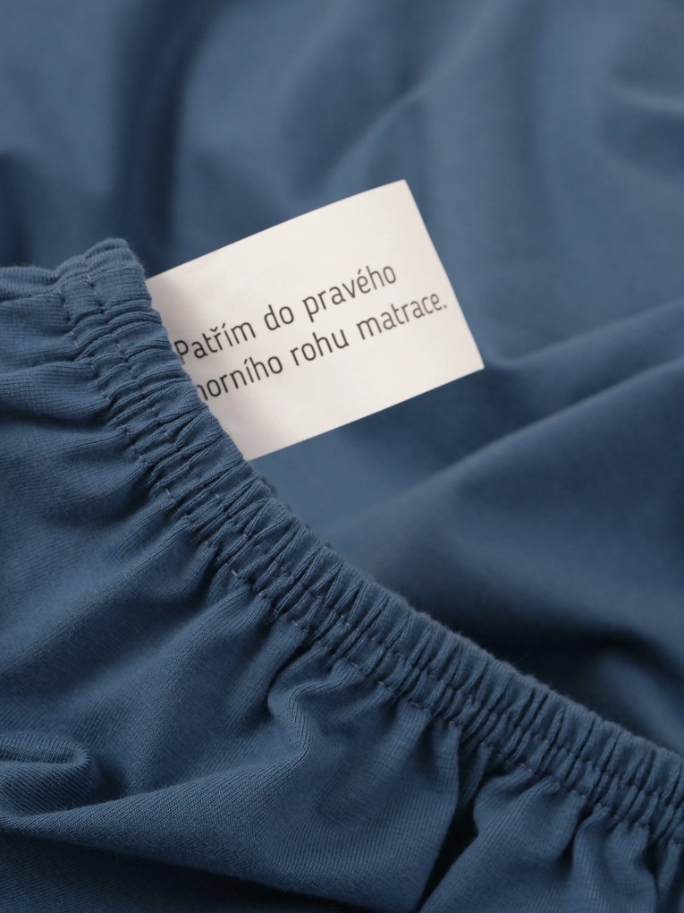 MK Lůžkoviny Jersey prostěradlo s elastanem Deluxe 160 × 200 cm – námořnicky modré