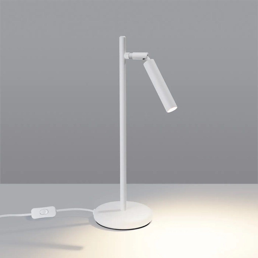 Stolní lampa Pastelo, 1x bílé kovové stínítko
