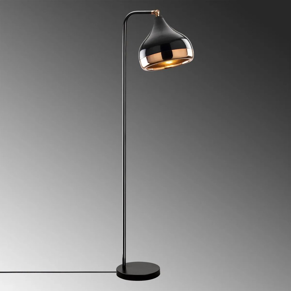 Stojací lampa Yıldo 120 cm černo-měděná