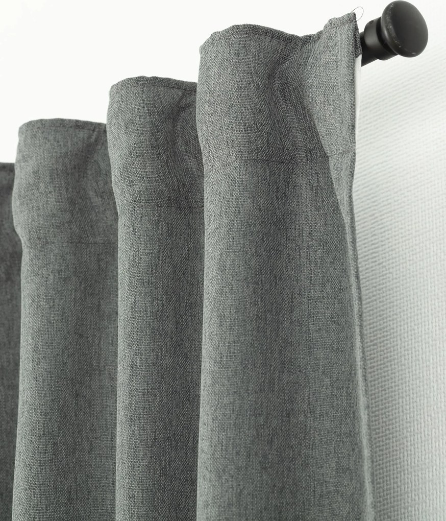 Hotový závěs BASIC s řasící páskou 140x300cm šedý denim
