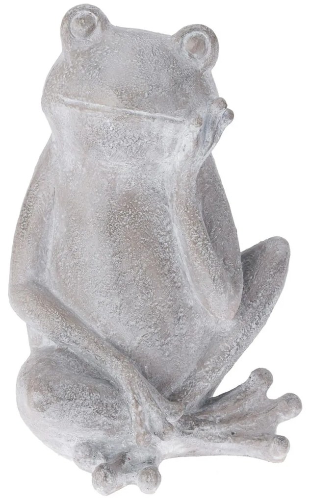Zahradní figurka z polistone Frog1, 31 cm, šedá