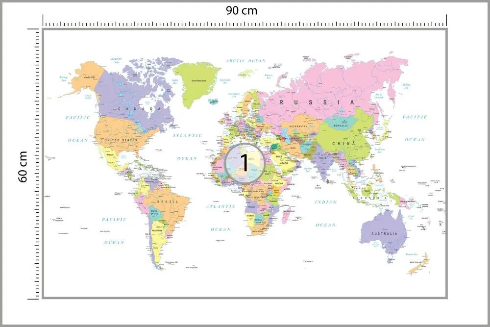 Fototapeta Mapa Světa Vliesová tapeta 416x254