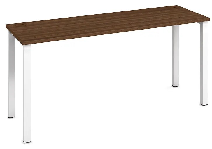 Stůl pracovní rovný 160 cm hl. 60 cm - Hobis Uni UE 1600 Dekor stolové desky: ořech, Barva nohou: bílá