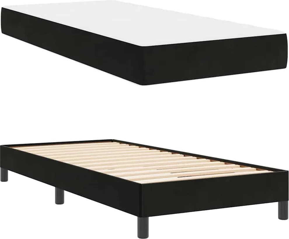Postel s boxspringem s matrací Černá 100 x 200 cm textil 3398673