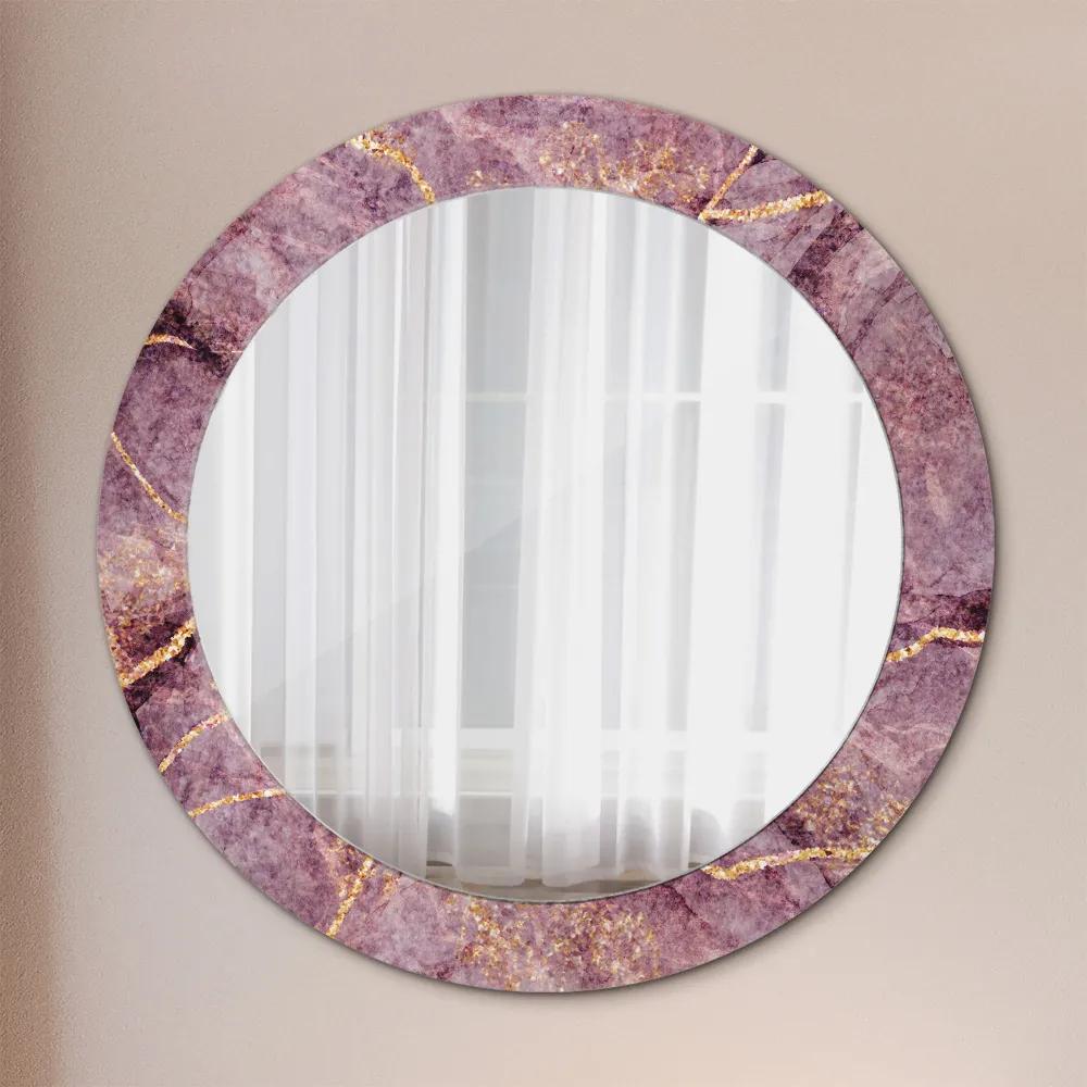 Kulaté dekorativní zrcadlo Mramor s přidáním zlata fi 70 cm