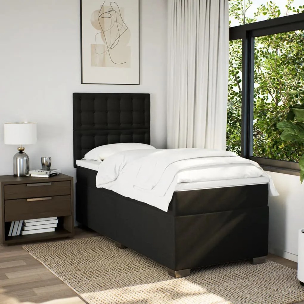 Box spring postel s matrací černá 80 x 200 cm textil 3290331