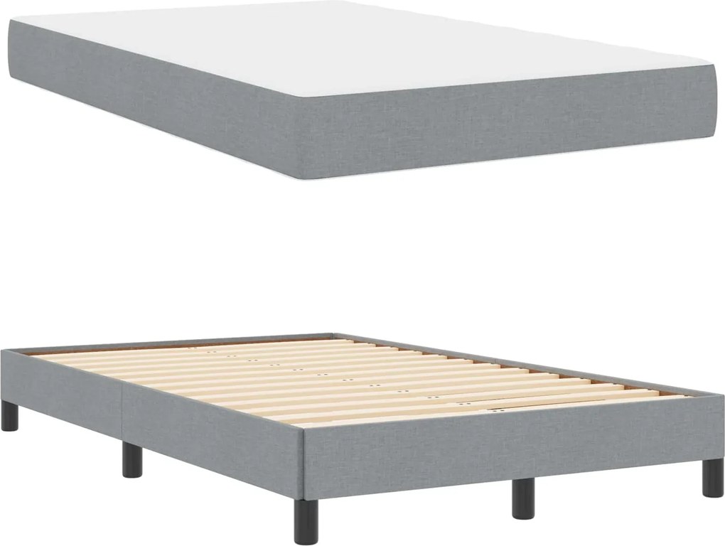 Postel s boxspringem Světle šedá 120 x 200 cm textil 3398479