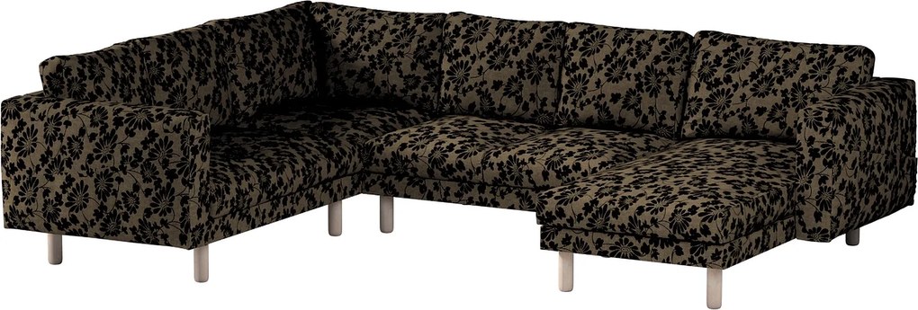 Potah na pohovku IKEA Norsborg rohová, 5-místná se šezlongem barva béžová látka pletený vzor, vzorované