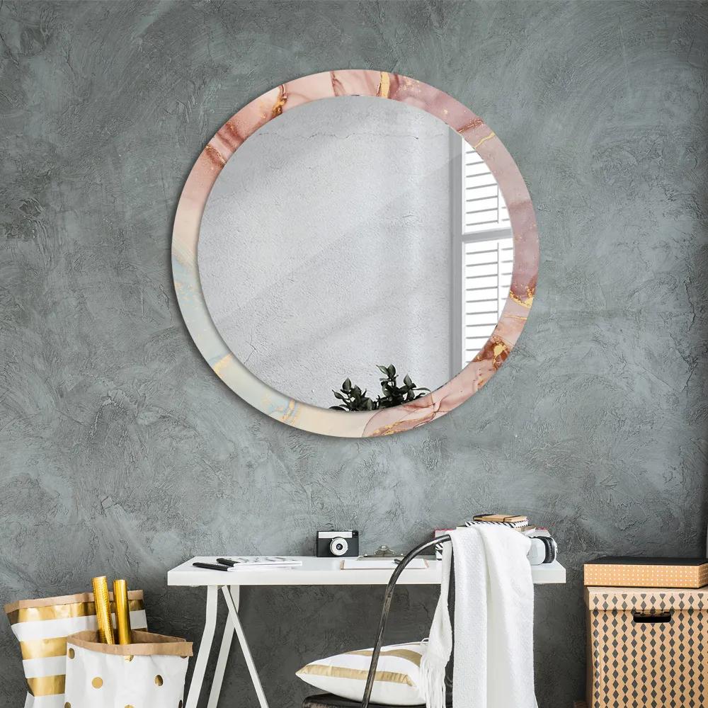 Kulaté dekorativní zrcadlo na zeď Abstraktní tekutina fi 90 cm