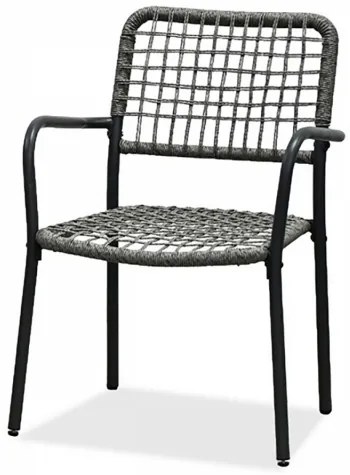 Zahradní set 1+2 stůl 60x60 židle umělý ratan kov antracit AZ-L1103 GREY