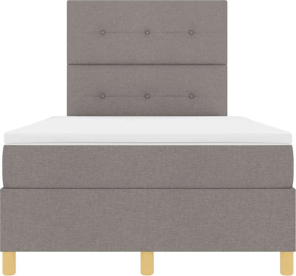 Postel s boxspringem s čelo Taupe 120 x 200 cm textil 3339613