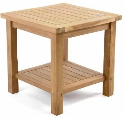 Odkládací týkový stolek DIVERO - 50 cm