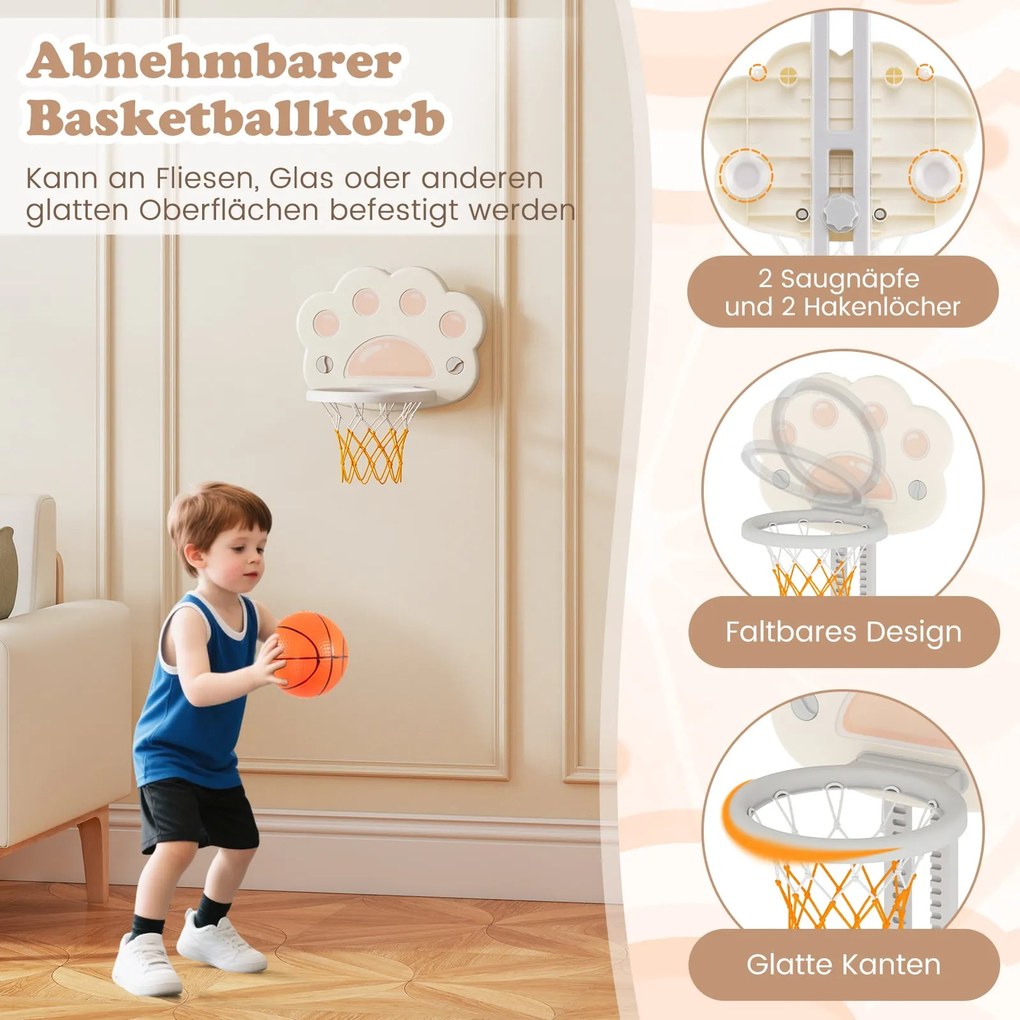 Costway 3 v 1 Dětský basketbalový koš Dětské sportovní centrum s basketbalovými