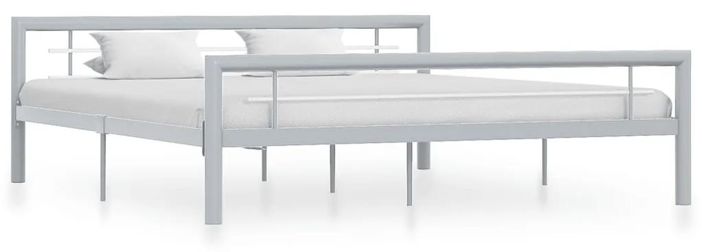 Rám postele šedobílý kov 180 x 200 cm - Default Title