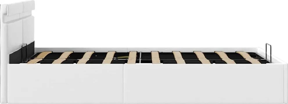 Rám postele LED s úložným prostorem bílý umělá kůže 140x200 cm 285549