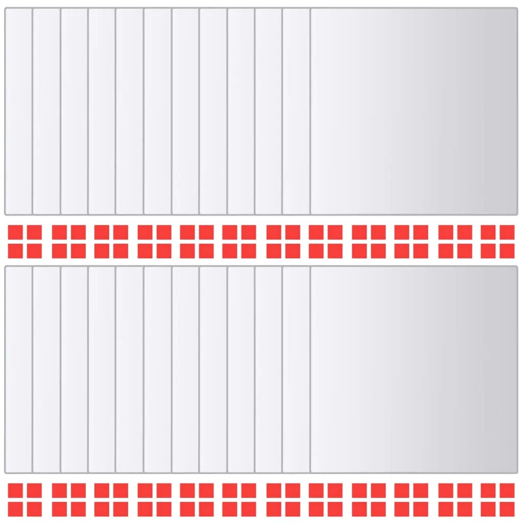 vidaXL Marketos 48 ks Zrcadlové dlaždice čtvercové sklo