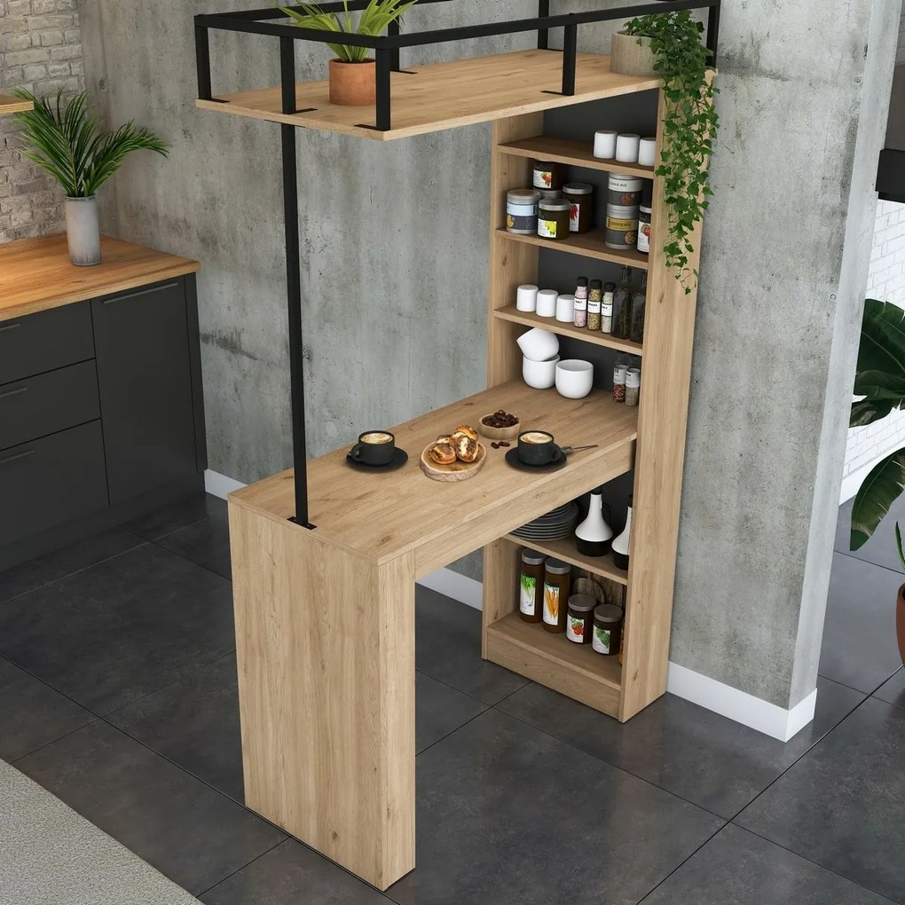 Barový stůl stůl Jany Walnut and Black