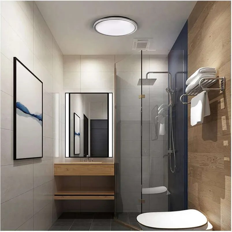 LED stropní světlo odolné vůči vlhkosti WO825 - průměr 22 cm, bílá