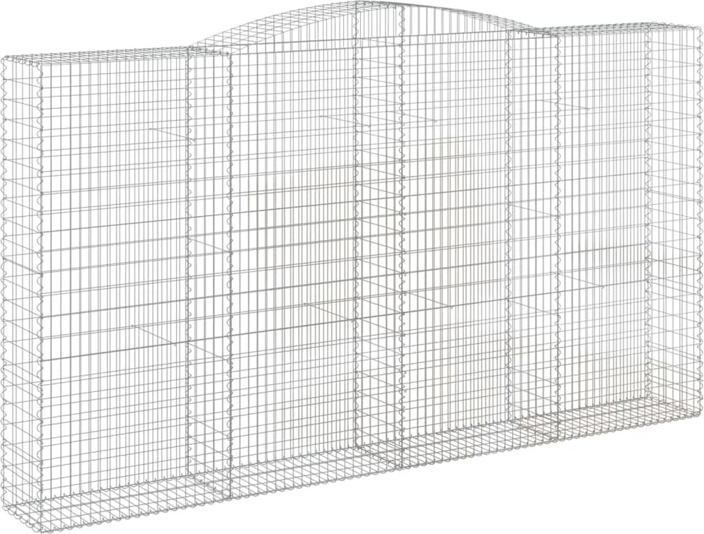 Klenutý gabionový koš 400 x 50 x 220/240 cm pozinkované železo 153541