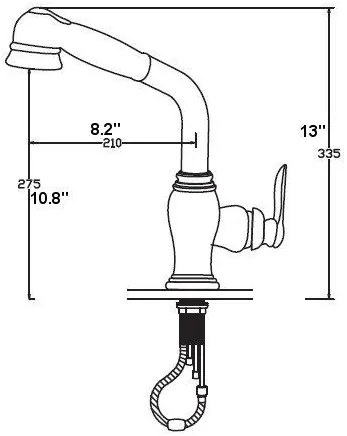 Waterfall Rustikální dřezová baterie s vytahovací sprchou | broušený nikl, Provedení S dávkovačem