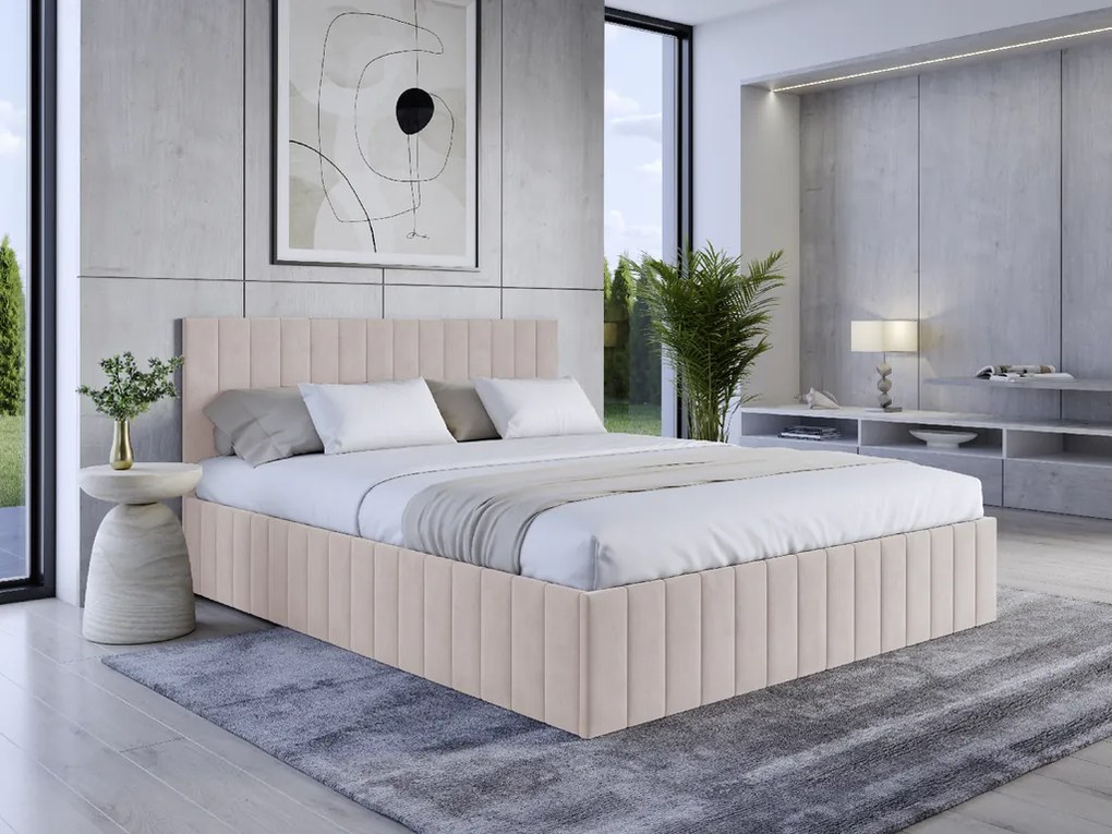 Eka Čalouněná postel LINDA 90x200 cm Barva látky Trinity: Tmavě šedá (Trinity 2315)