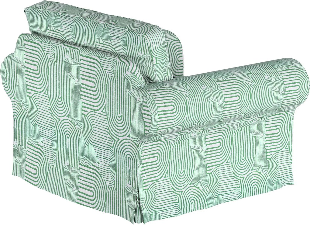 Potah na křeslo IKEA Ektorp barva zelená látka pletený vzor, vzorované