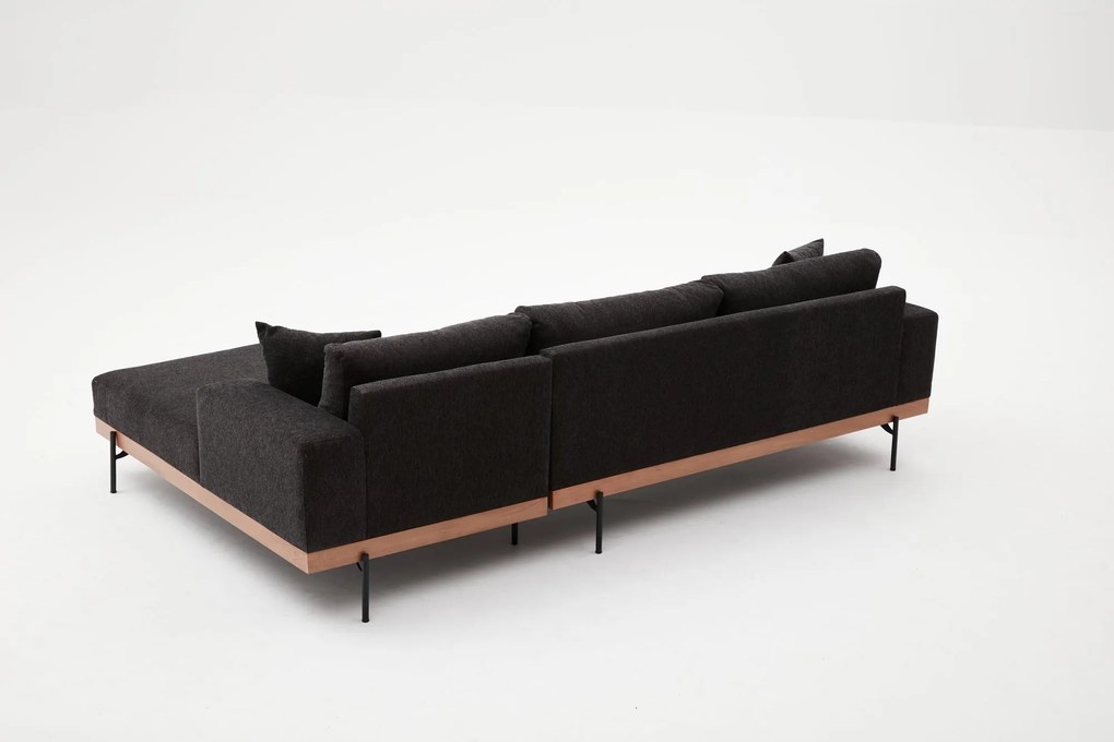 Hanah Home Rohová pohovka LIVA antracitová pravá 287 cm 825BLC2814