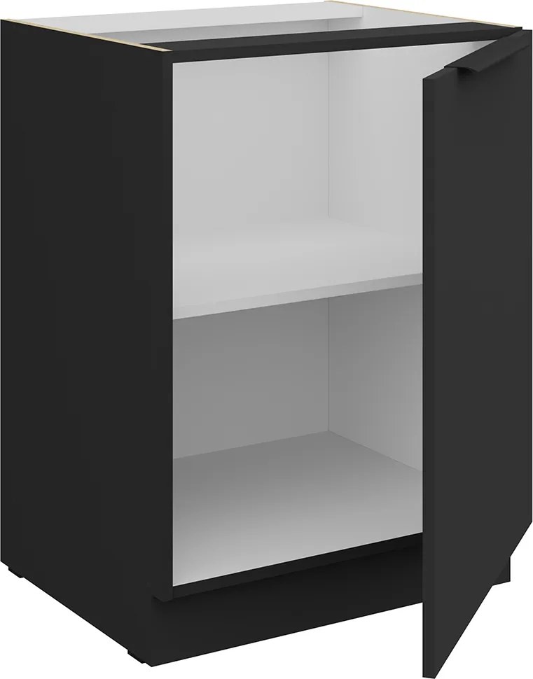 ARIA cc | dolní skříňka 60 D 1F policová | 60 cm | ANTI FINGERPRINT povrch | černá