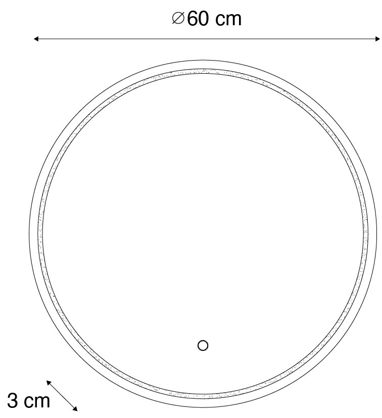 Moderní koupelnové zrcadlo 60 cm vč. LED a dotykového stmívače - Sebas