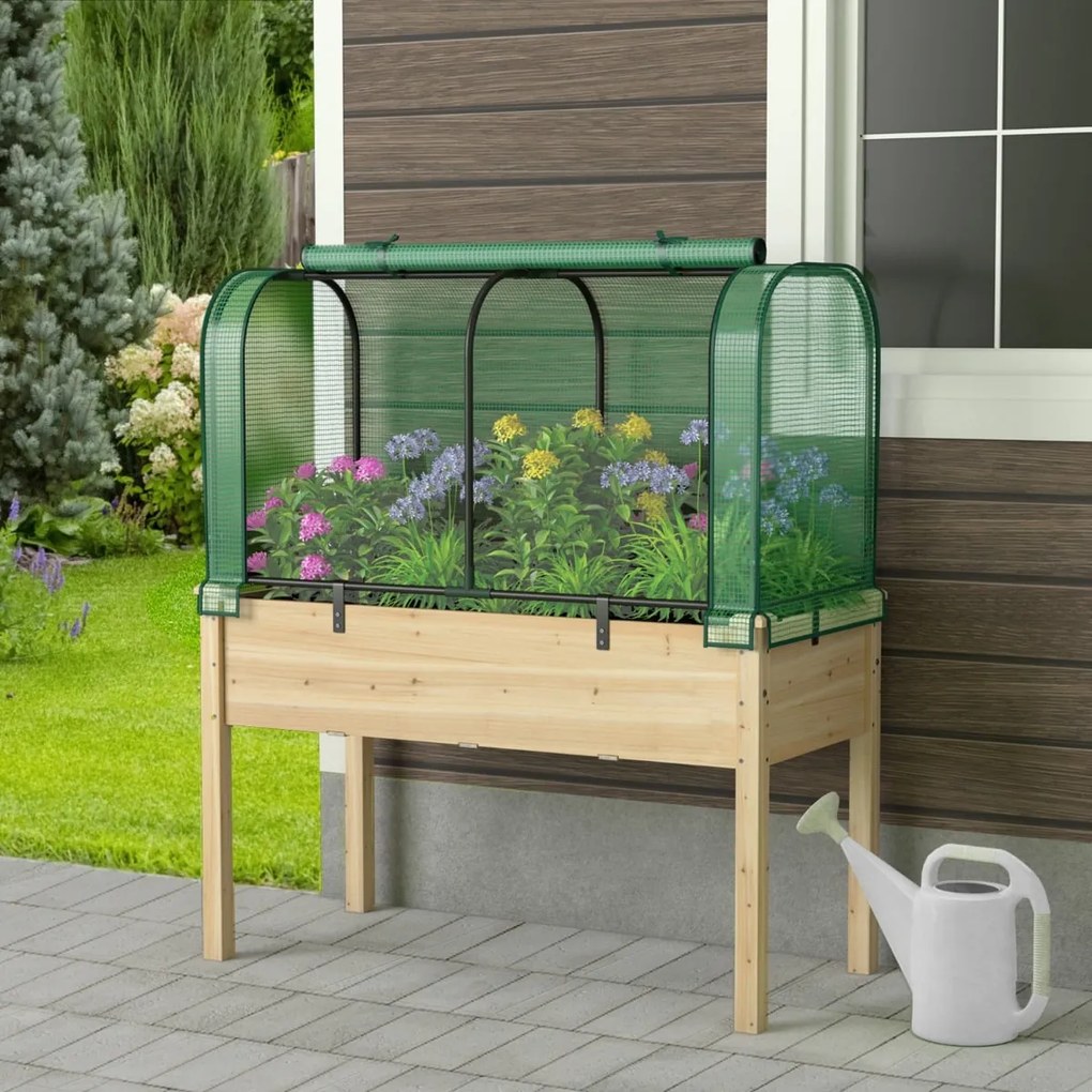 Costway Mini skleník 2 v 1 s PE krytem na dvířka s rolovacím zipem pro vyvýšené