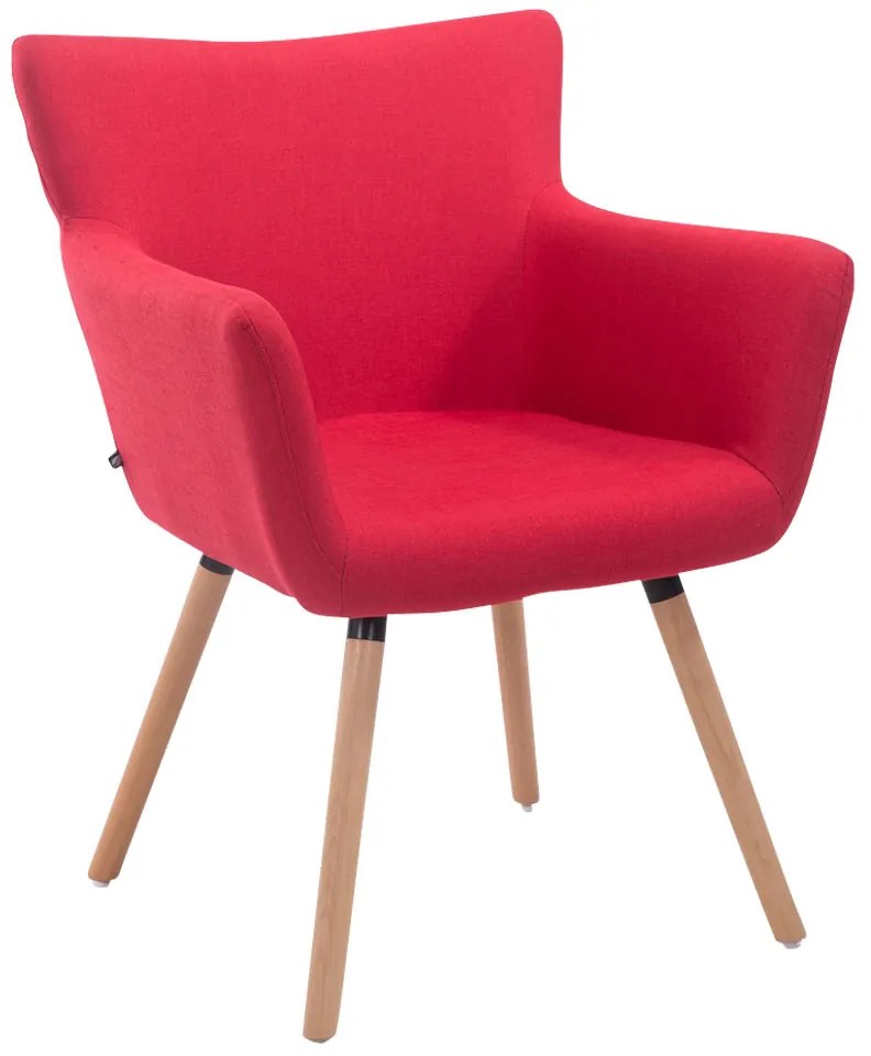 Židle Antwerp s opěrkami ~ látka, nohy natura Barva  Červená