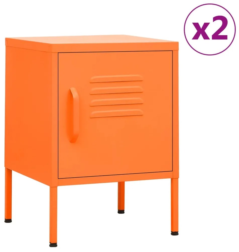 Noční stolky 2 ks oranžová 35 x 35 x 51 cm ocel 3095208