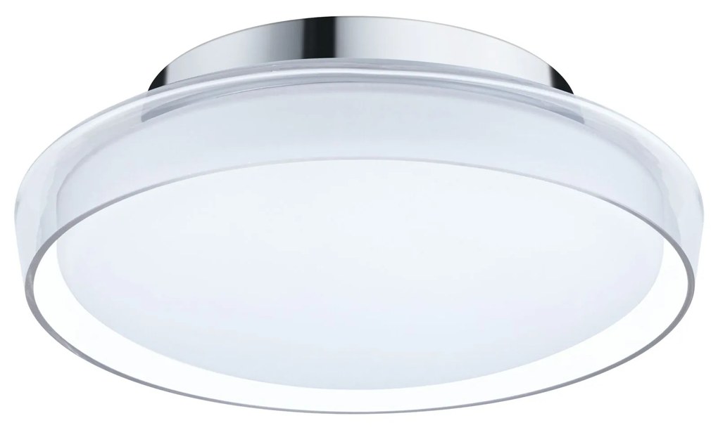 Paulmann 71078 Luena, koupelnové stropní svítidlo LED 11,5W 3000K, sklo/chrom, průměr 25cm, IP44