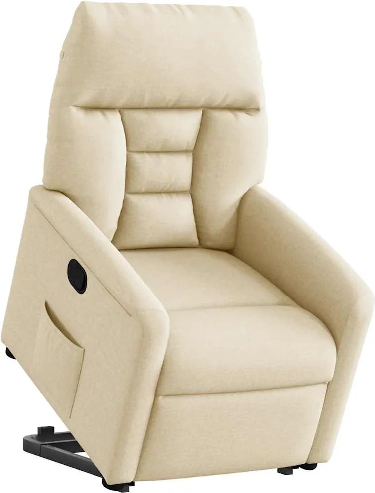 Zvedací polohovací křeslo krémové textil 3303040