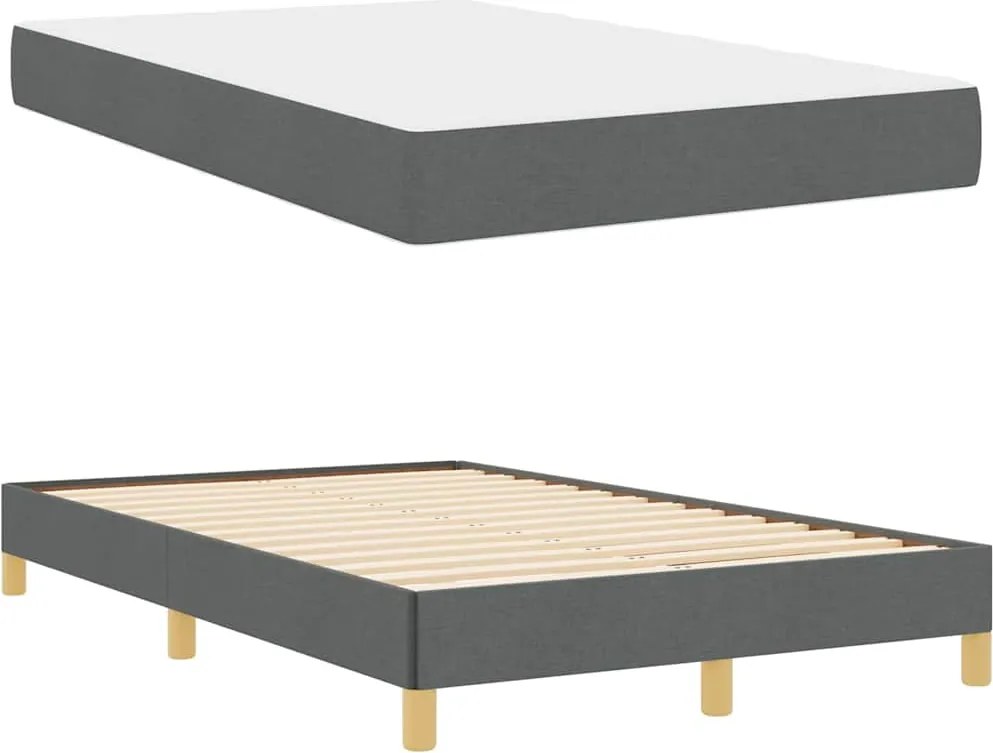 Postel s boxspringem s matrací Tmavě šedá 120 x 190 cm textil 3398550