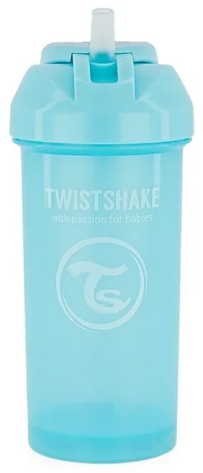 Twistshake Netekoucí láhev s brčkem 360 ml 6 m+, modrá