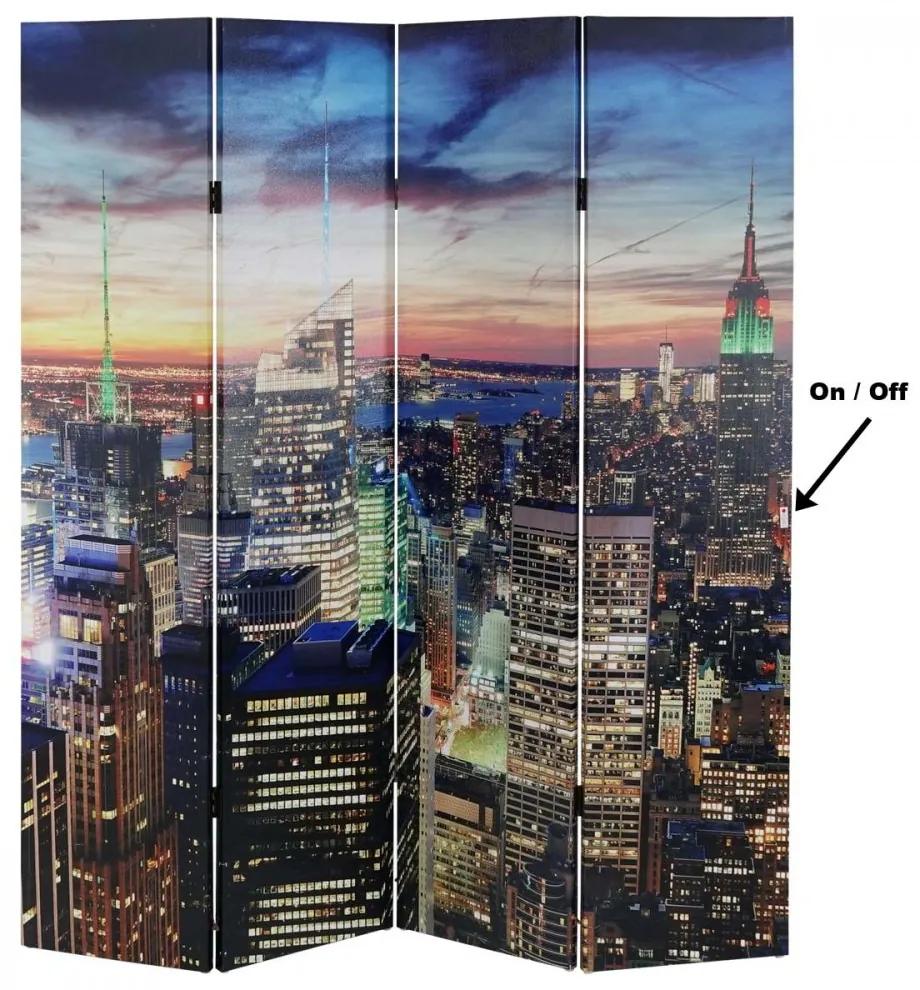 Designový LED paraván NEW YORK 160x180 cm (4-dílný)